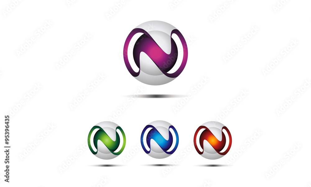 letter N 3d modern logo Stock Vector | Adobe Stock