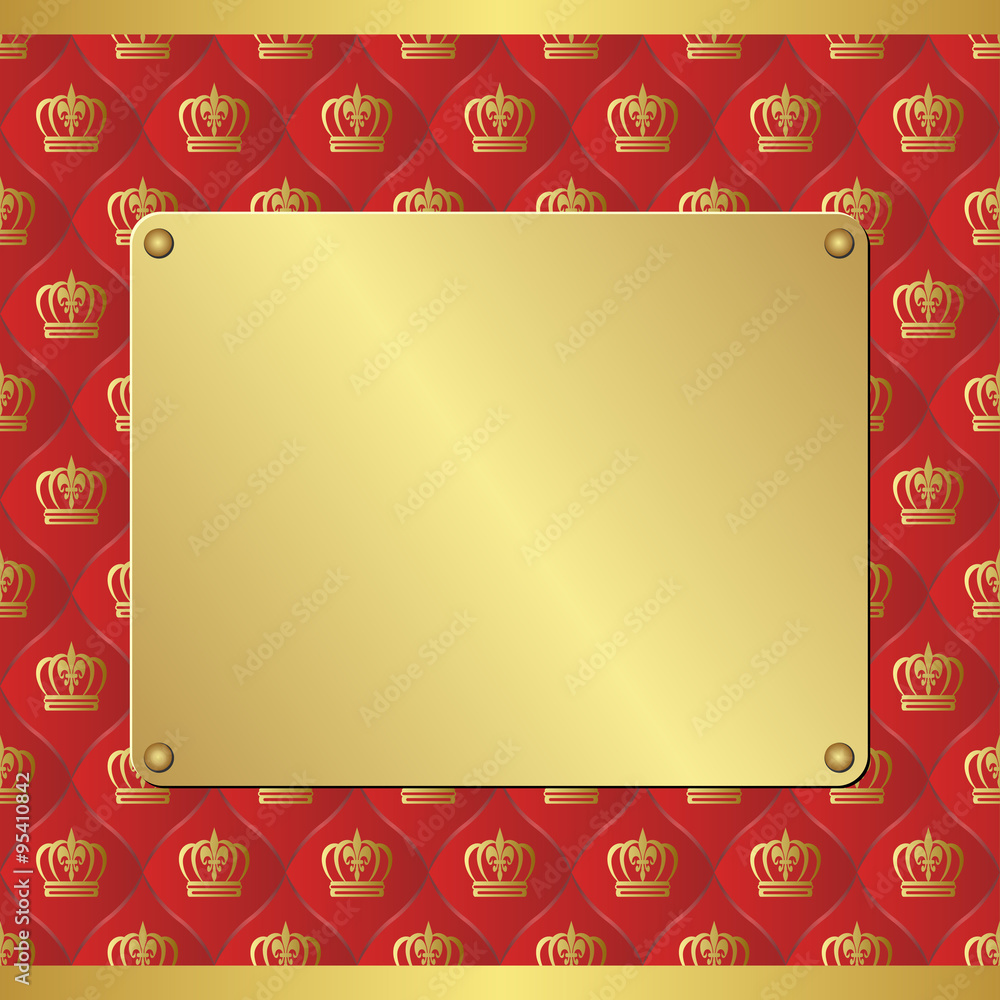 royal background with golden plaque Stock Vector | Adobe Stock