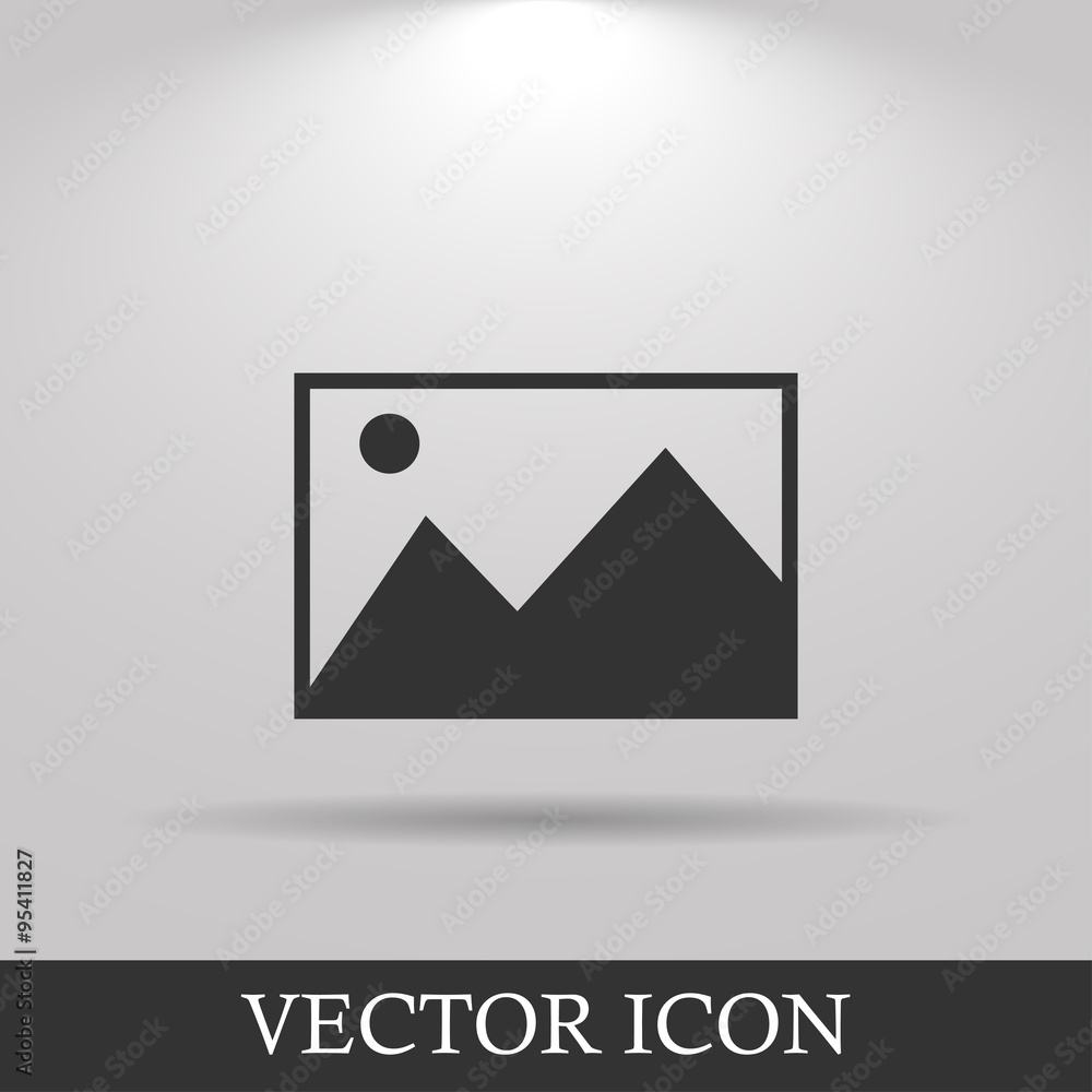 Photo picture web icon in flat style Stock Vector | Adobe Stock