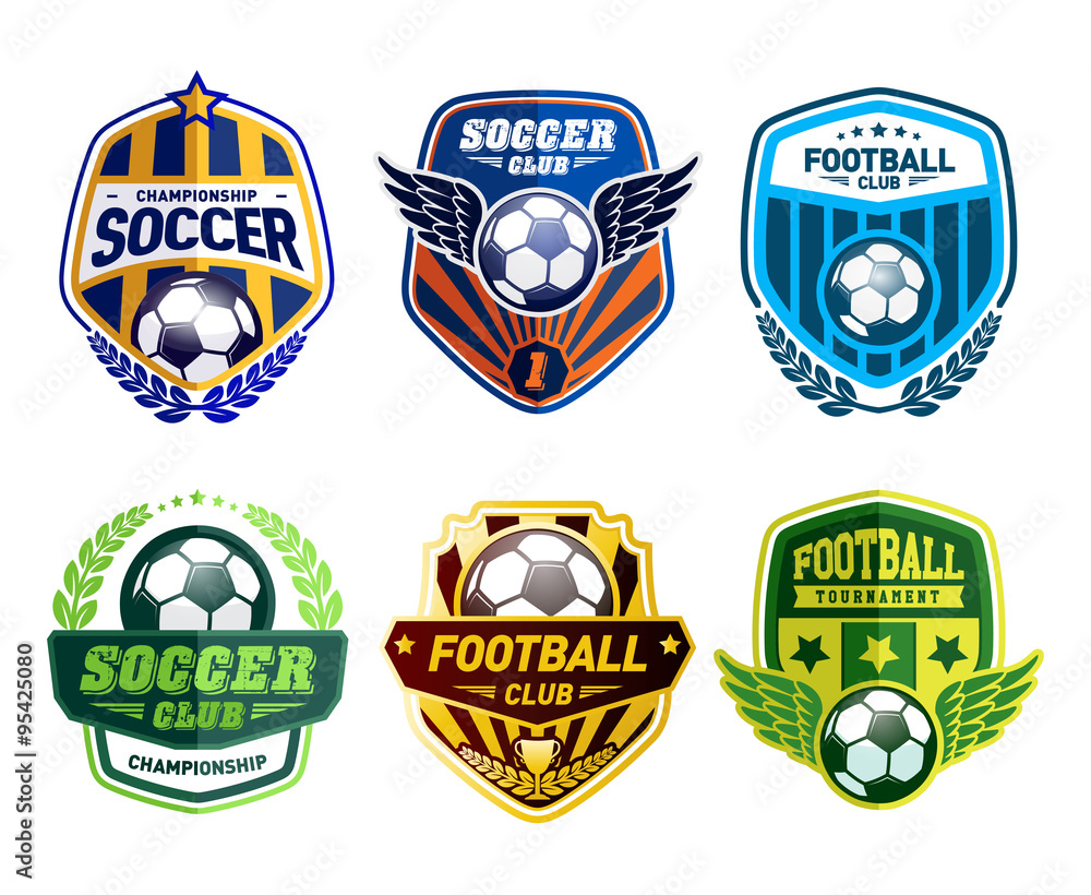 Set of Soccer Football Crests and Logo Emblem Designs. Football ...