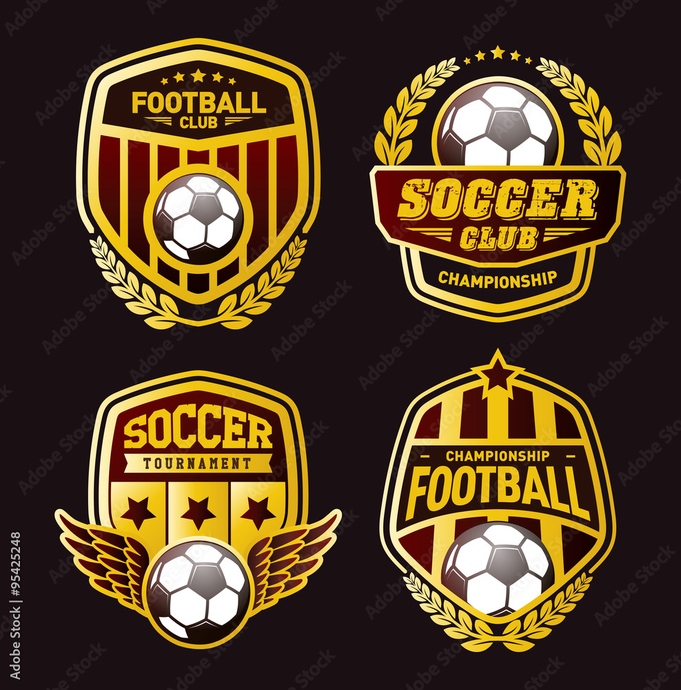 Set of Soccer Football Crests and Logo Emblem Designs. Football ...