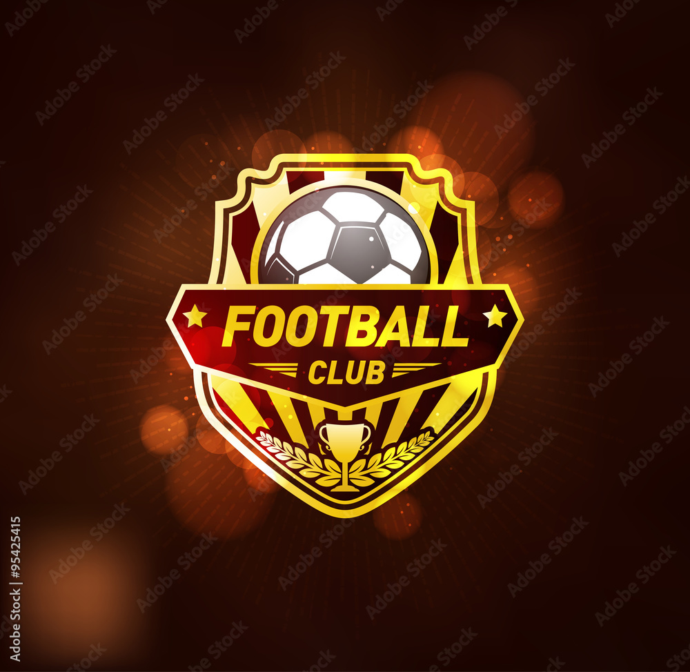 Football Championship Winner Gold Emblem Stock Vector | Adobe Stock