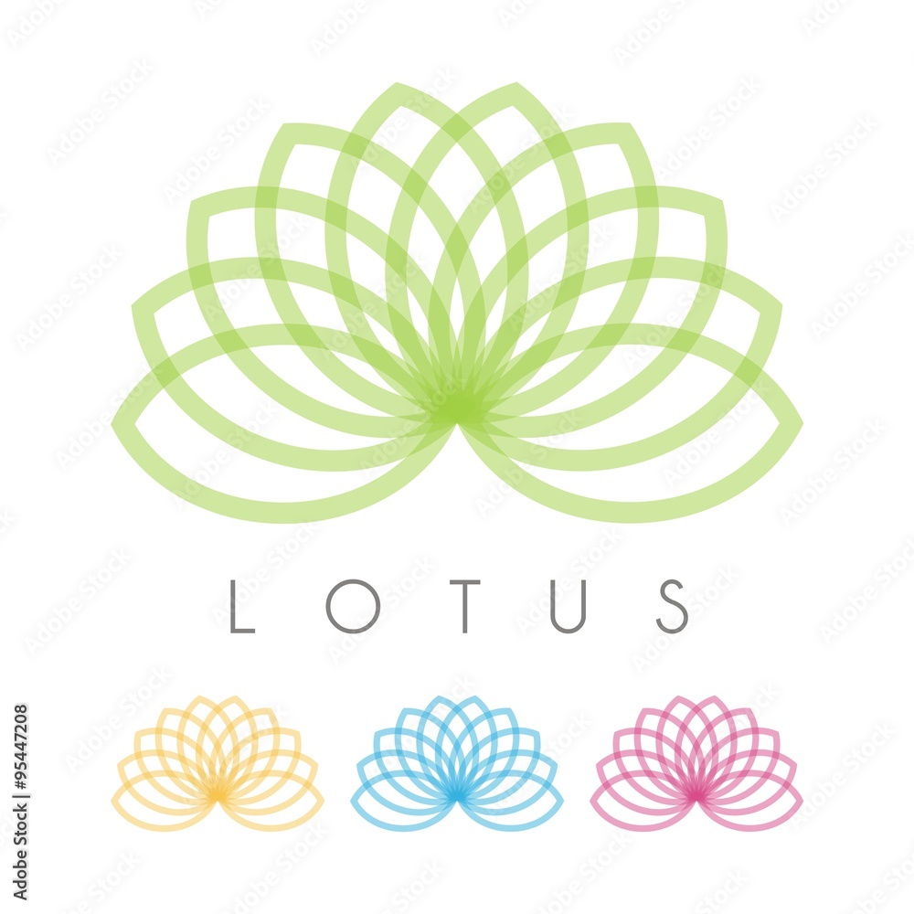 Lotus Flower Abstract Logo Design Stock Vector | Adobe Stock
