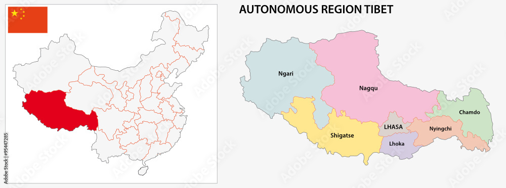 Administrative divisions of China map Stock Vector | Adobe Stock