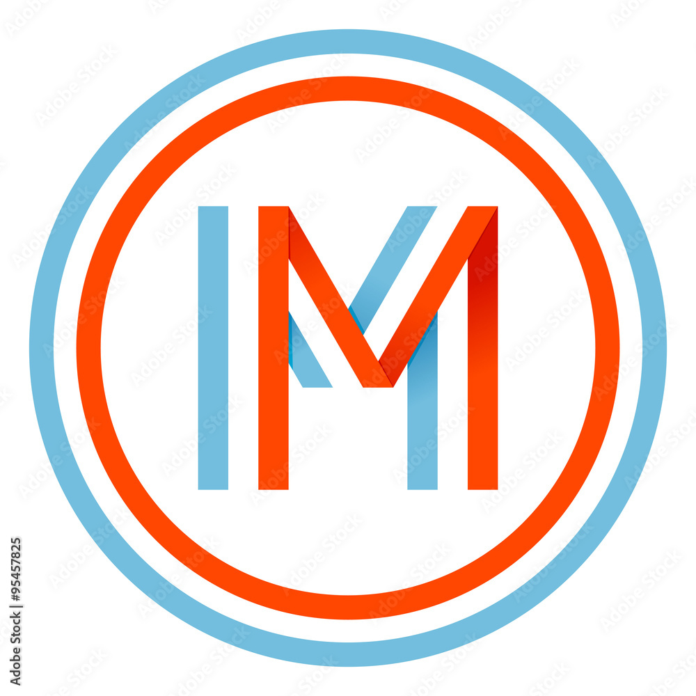 M letter design template. This letters can be used for a sports team or ...