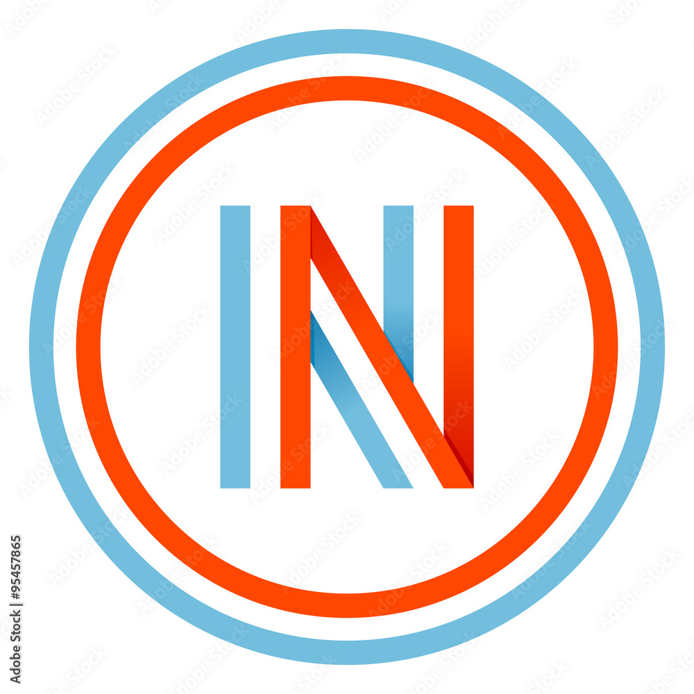 N letter design template. This letters can be used for a sports team or ...