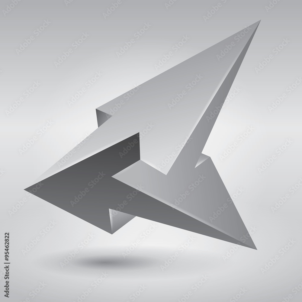 Impossible shape, impossible arrows, abstract vector object Stock ...