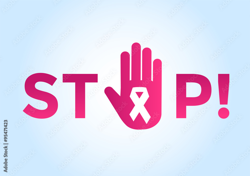 Stop cancer medical poster concept Stock Vector | Adobe Stock