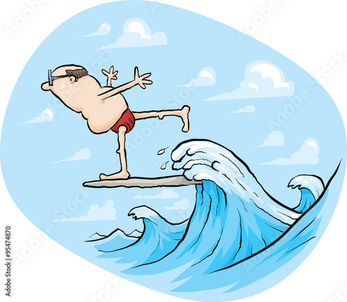 Guy Surfing Clipart Cartoon