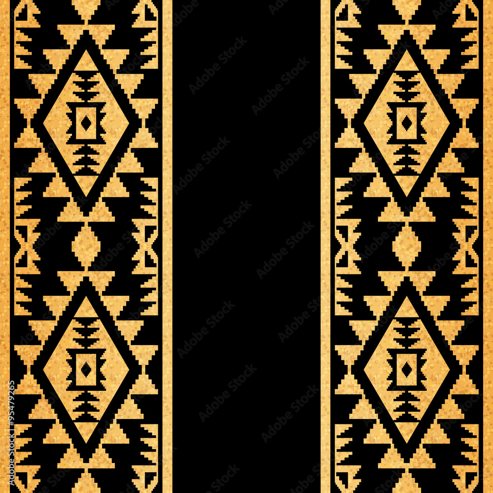 Gold and black ethnic background Stock Vector | Adobe Stock