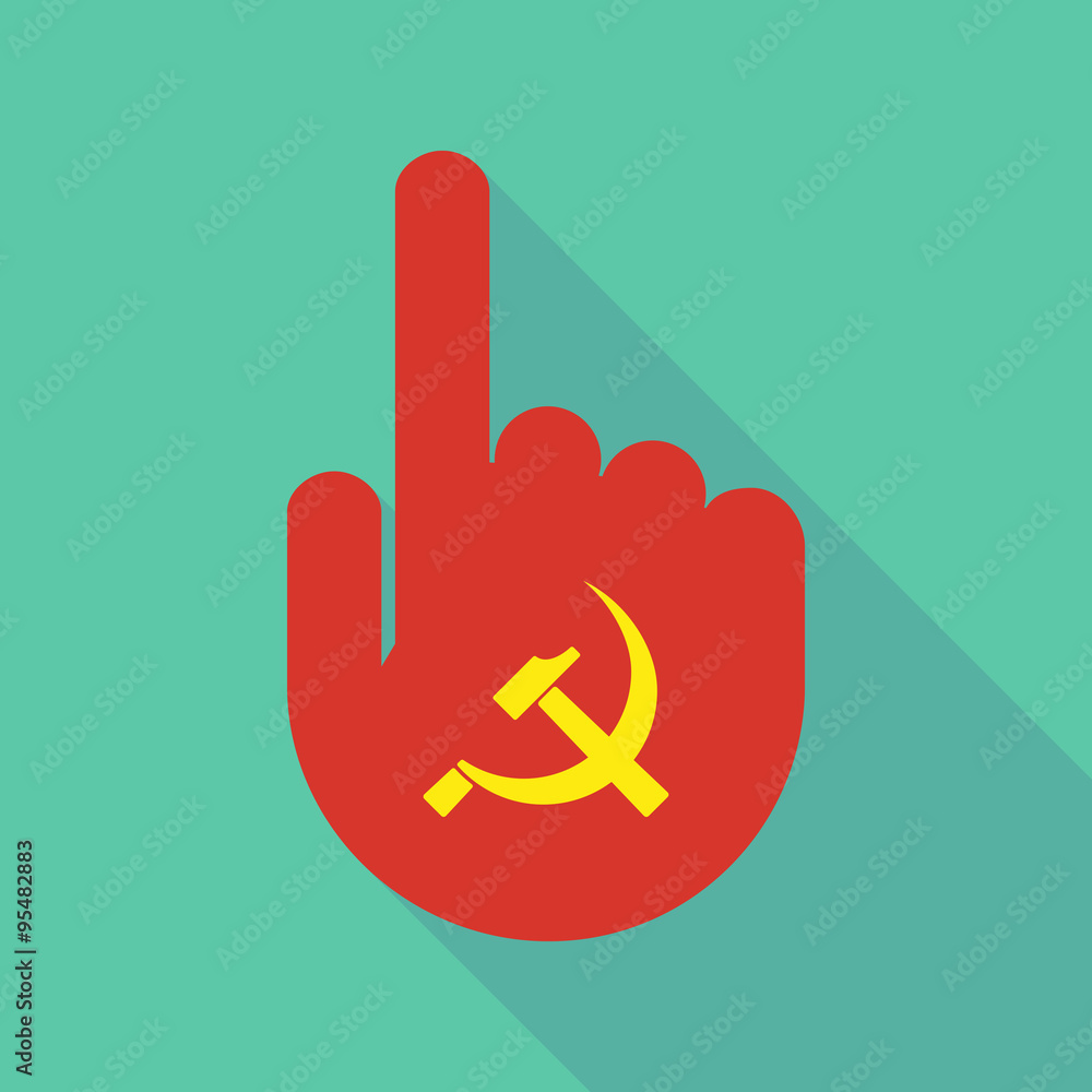 Long shadow pointing finger hand with the communist symbol Stock Vector ...