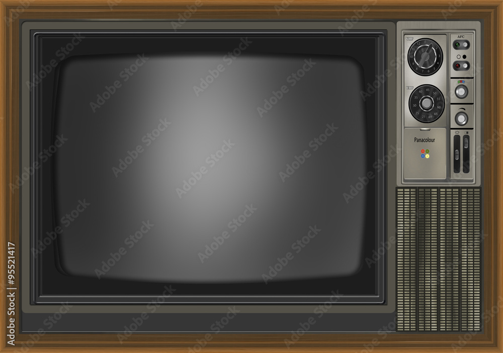 High detail illustration of Old style tv in photoshop Stock ...