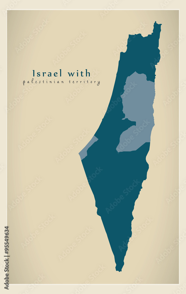 Modern Map - Israel with palestinian territory IL Stock-Vektorgrafik ...