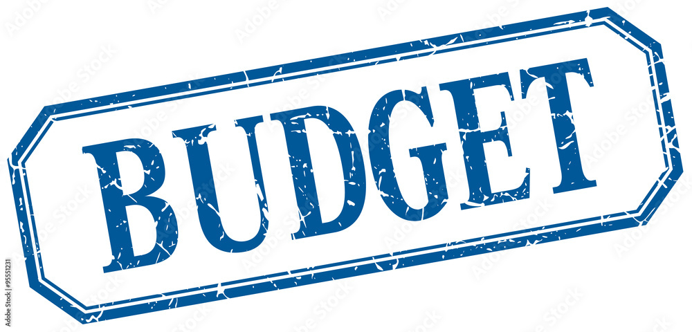 budget square blue grunge vintage isolated label Stock Vector | Adobe Stock