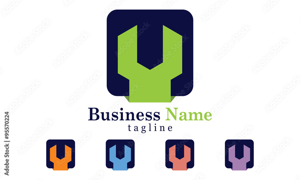 Settings Icon Logo Vector With Five Color Options Stock Vector | Adobe ...