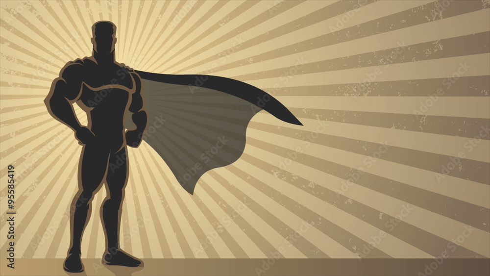 Superhero Background Loop / Animation of superhero over grunge ...