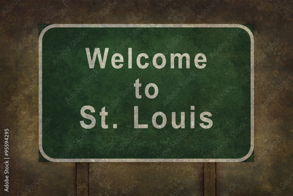 Welcome to St. Louis roadside sign illustration Stock Illustration ...