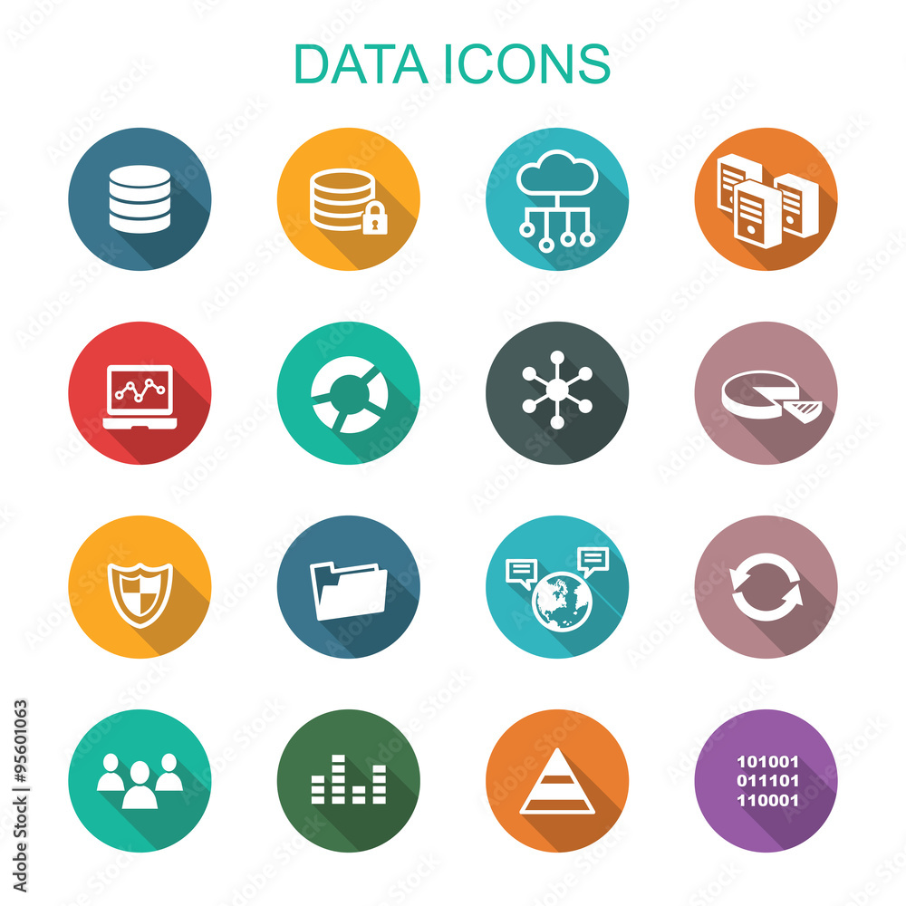 data long shadow icons Stock Vector | Adobe Stock