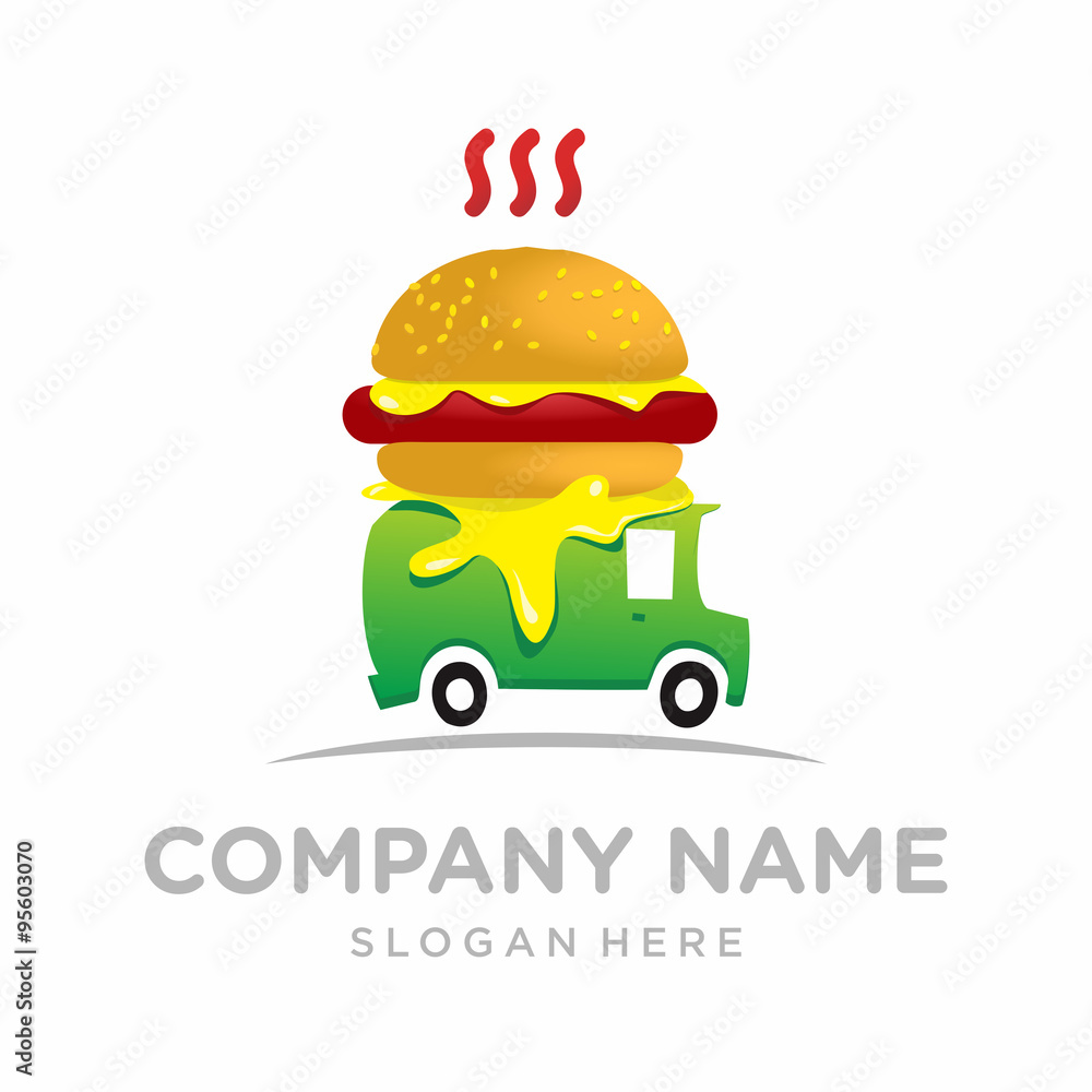 Burger Food Truck Logo Stock Vector | Adobe Stock