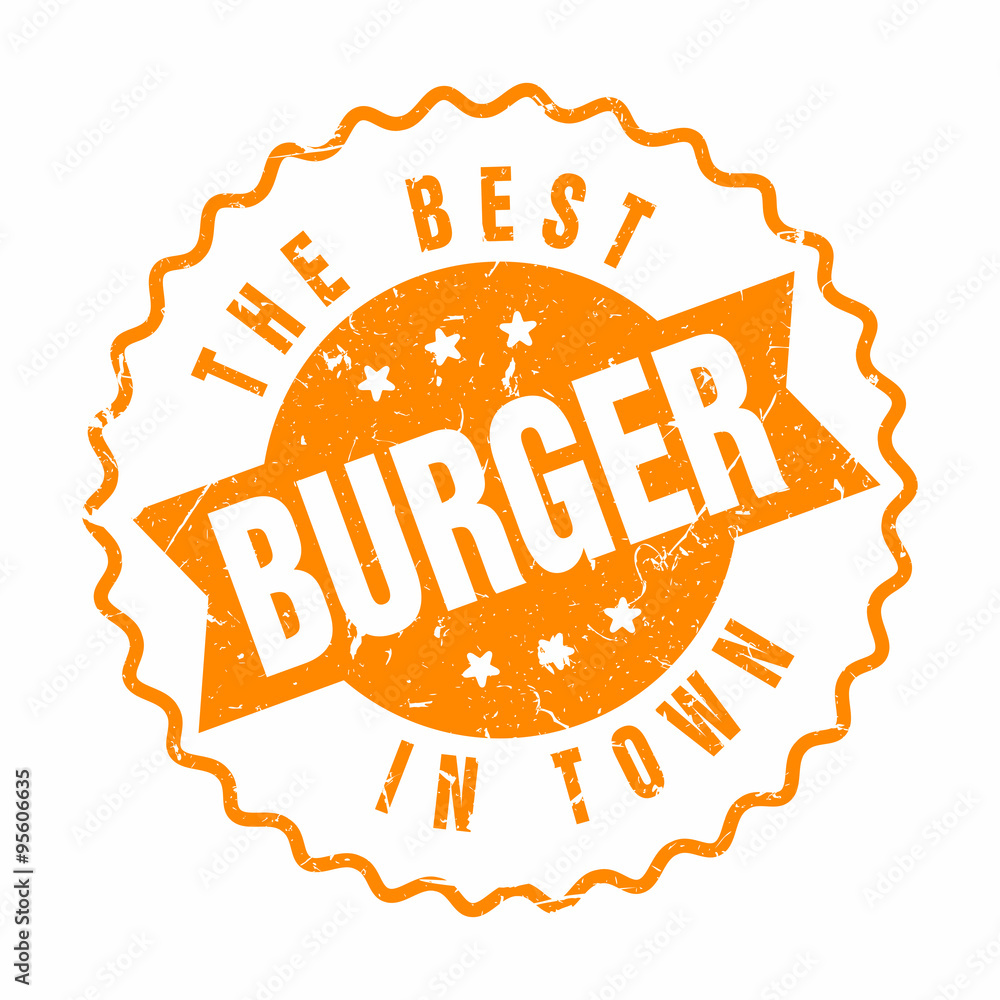 Vector The best Burger in Town Rubber Stamp Stock Vector | Adobe Stock