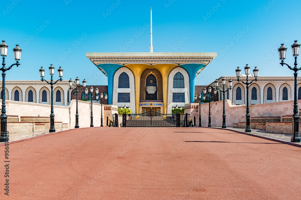 Al Alam Palace in Muscat, Oman. It was built in 1972. Al Alam means The ...
