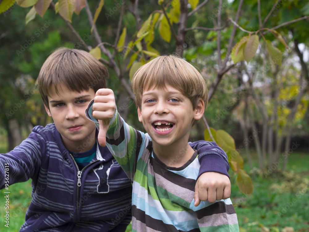 boys playing outside Stock Photo | Adobe Stock