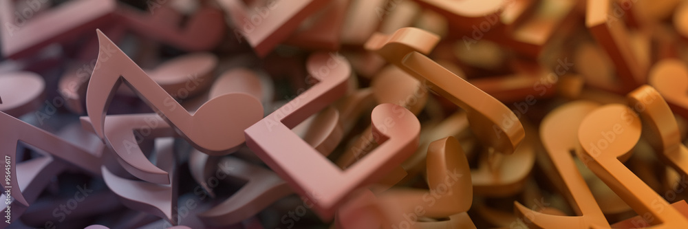 Musical notes background, 3d illustration Stock Illustration | Adobe Stock