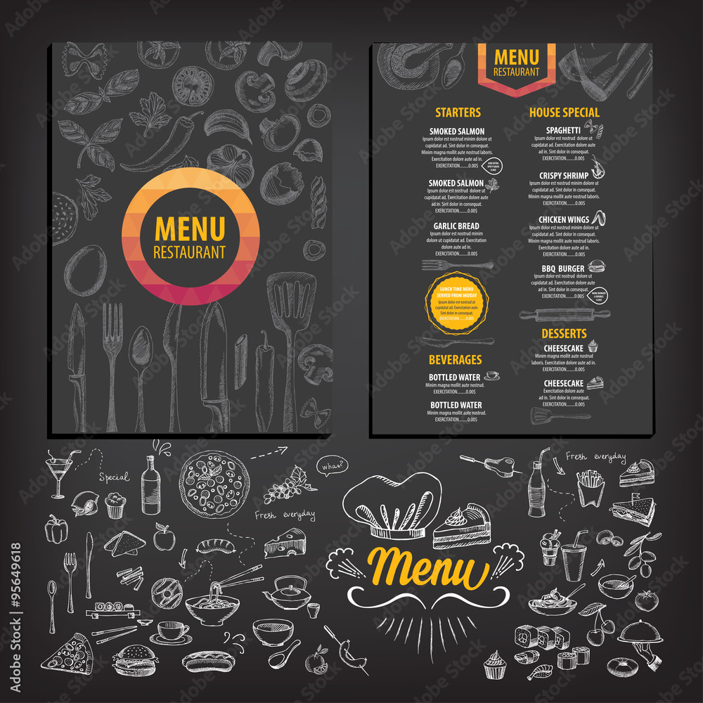 Restaurant cafe menu, template design. Stock Vector | Adobe Stock