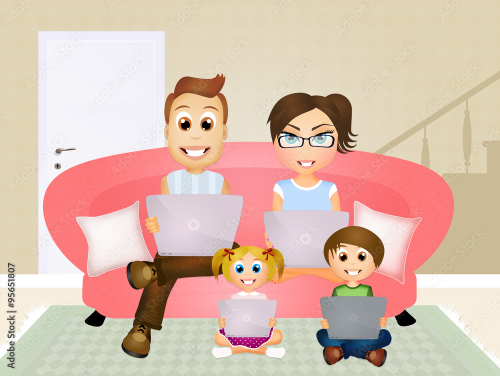 technological family Stock-Illustration | Adobe Stock