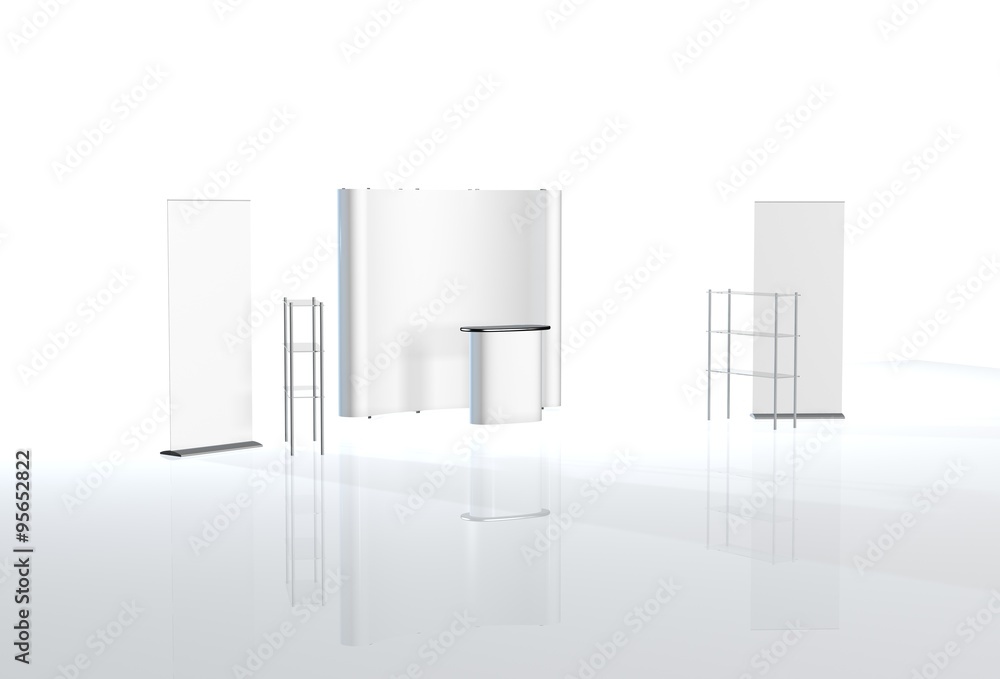 Trade exhibition stand, Exhibition Stand round, 3D rendering ...