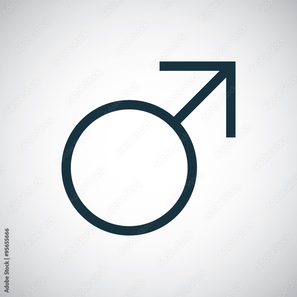 male symbol outline, thin, flat, digital icon. Stock Vector | Adobe Stock