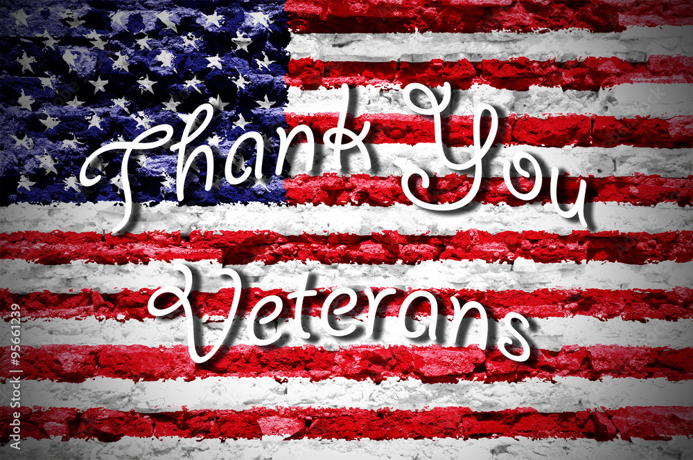 thank you veterans card american flag background Stock Illustration ...
