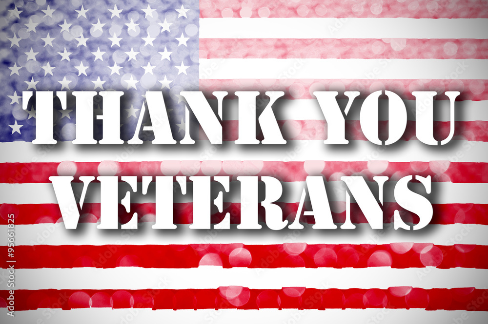 thank you greeting card american flag background Stock Illustration ...