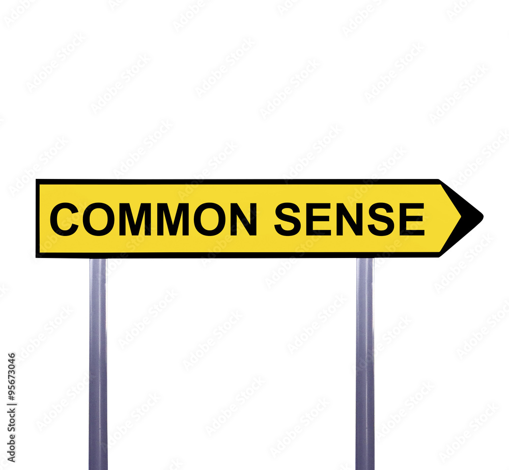 Conceptual arrow sign isolated on white - COMMON SENSE Stock ...