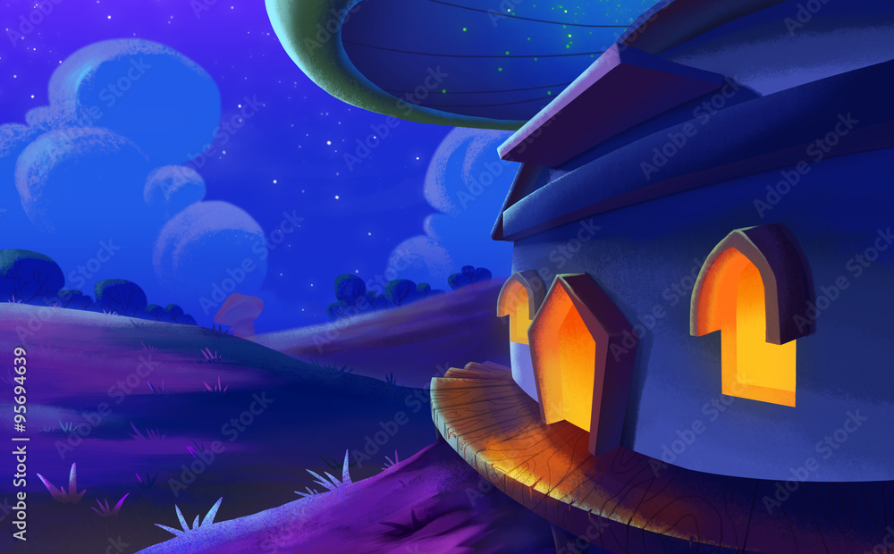 Cartoon Background Scene Night