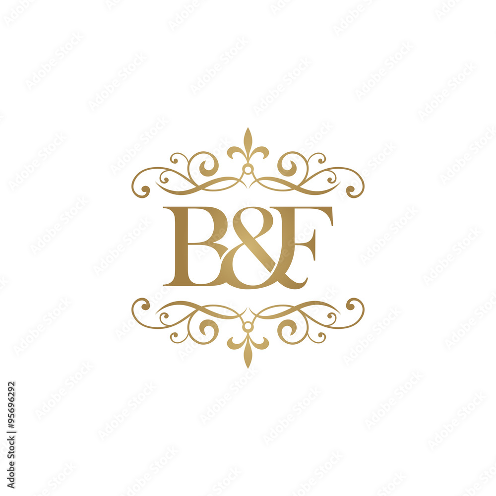 B&F Initial logo. Ornament ampersand monogram golden logo Stock Vector ...