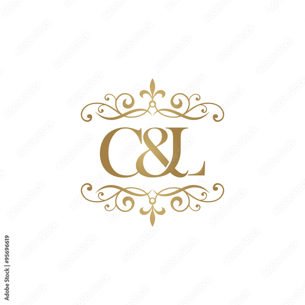 C&L Initial logo. Ornament ampersand monogram golden logo Stock Vector ...