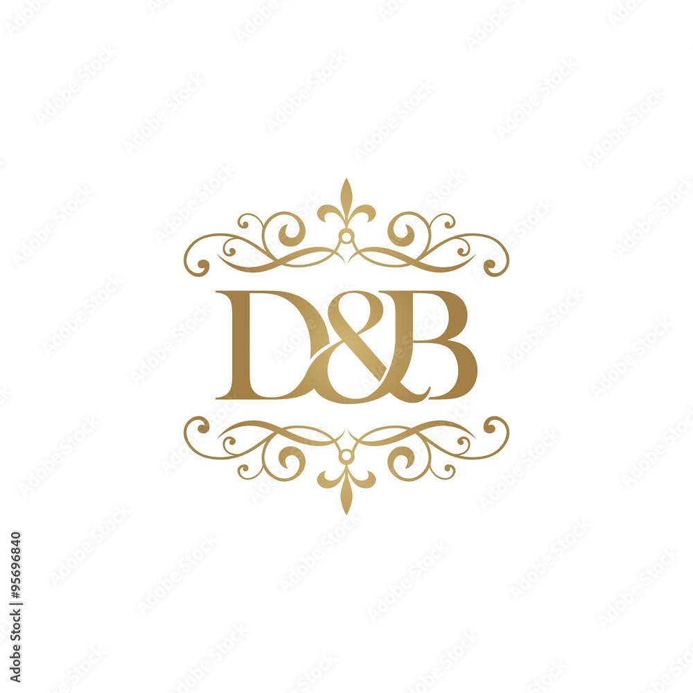 D&B Initial logo. Ornament ampersand monogram golden logo Stock Vector ...
