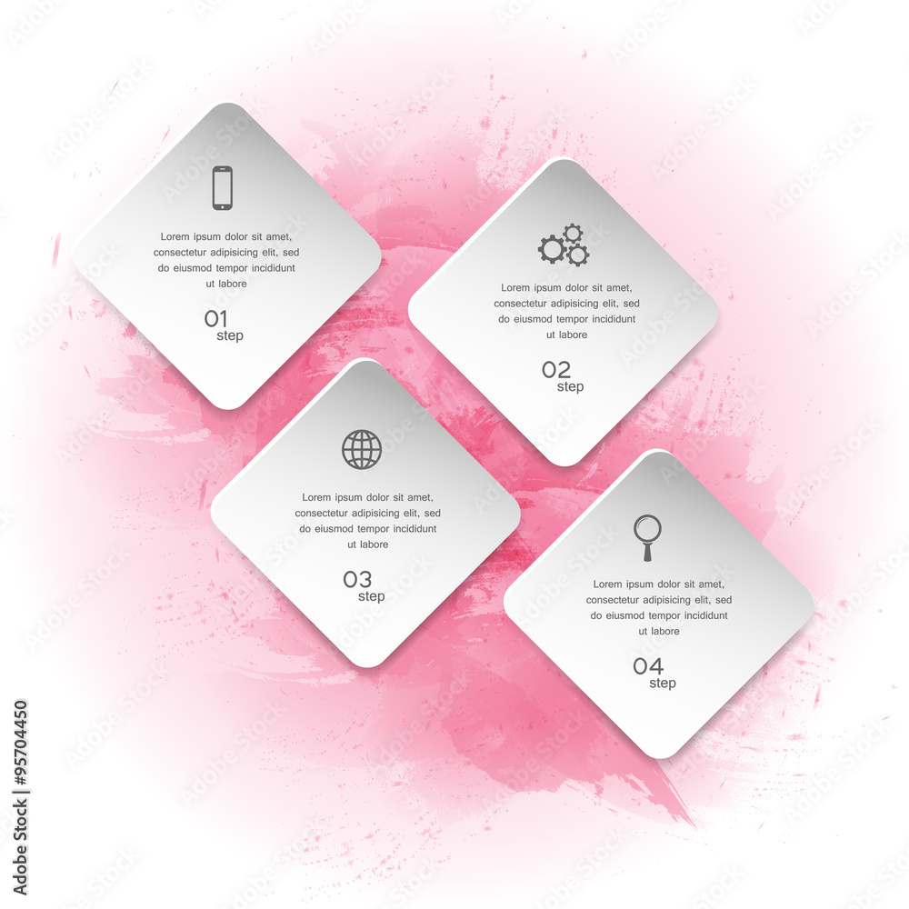 Watercolor infographics template with steps, options. For infographic ...