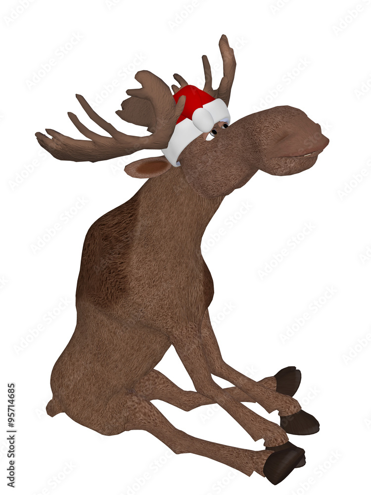 Cartoon Christmas Moose
