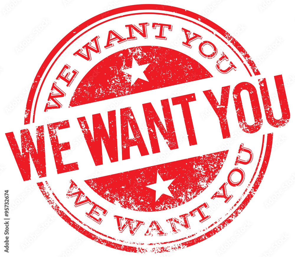 we want you stamp Stock-Vektorgrafik | Adobe Stock