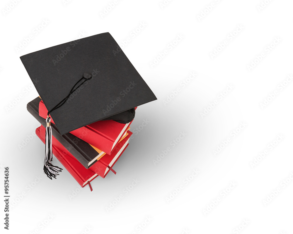 Graduation cap and book Stock Photo | Adobe Stock