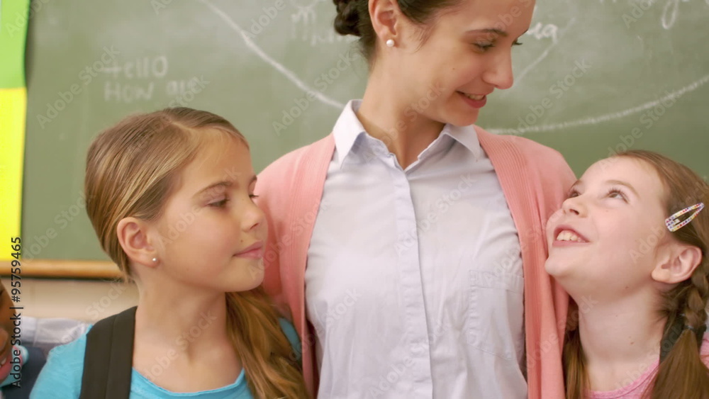 Teacher talking with children Stock Video | Adobe Stock