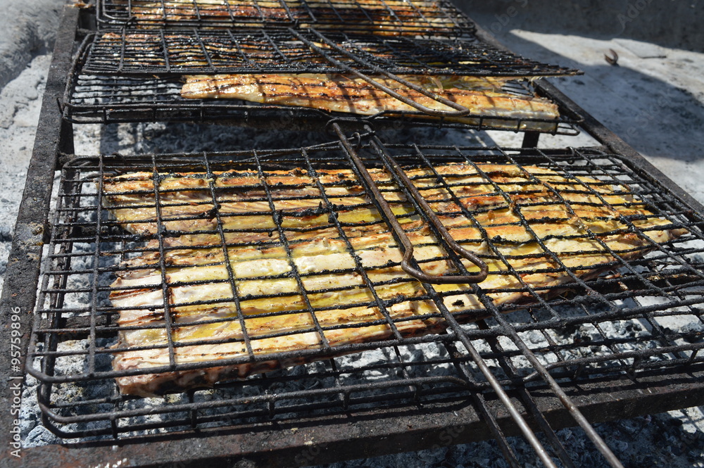 Snoek Braai - Cape fish BBQ Stock Photo | Adobe Stock