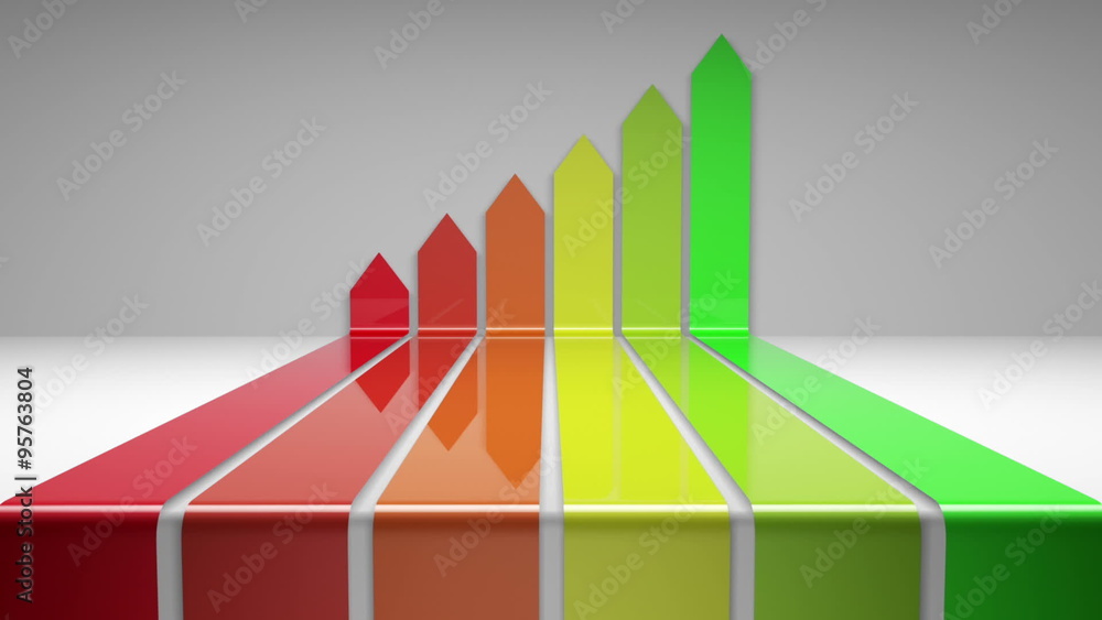 Animated Arrow Chart Rising Colorful. concept animated arrows turn the ...