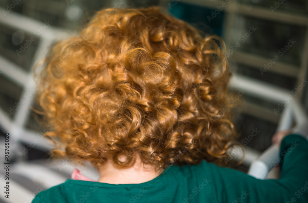 Curly Red Hair From The Back