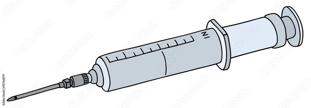 Big plastic syringe / Hand drawing Stock Vector | Adobe Stock