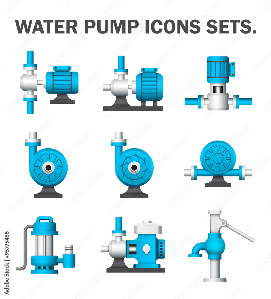 Water pump icon i.e. centrifugal, rotary, slurry and well. Powered by ...