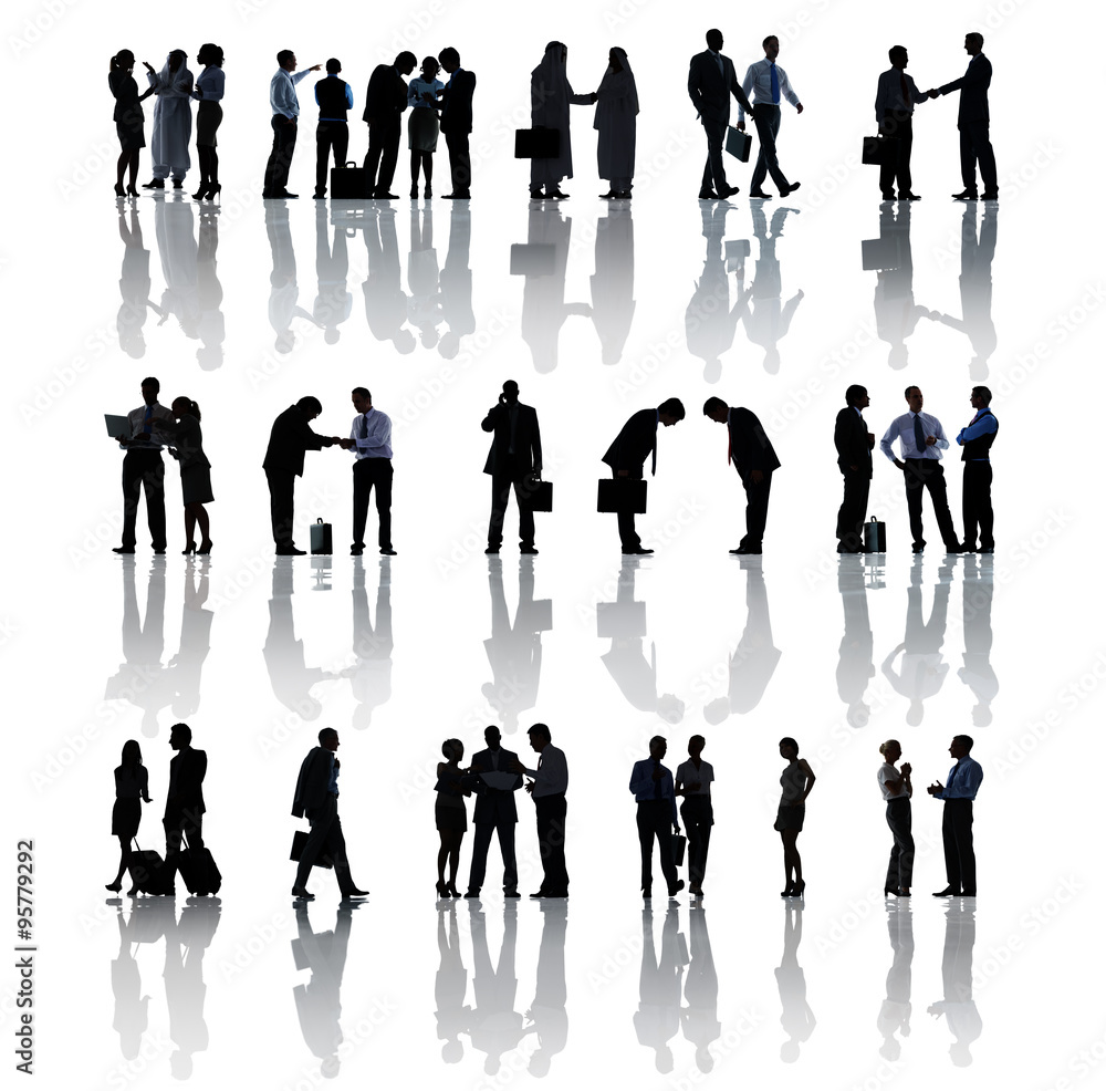 Business People Meeting Handshake Bowing Greeting Concept Stock Photo ...