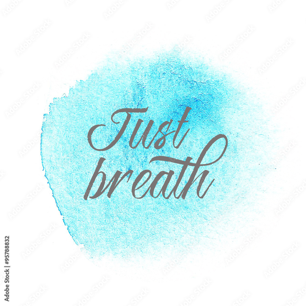 Abstract blue hand drawing watercolor wash on white background for ...